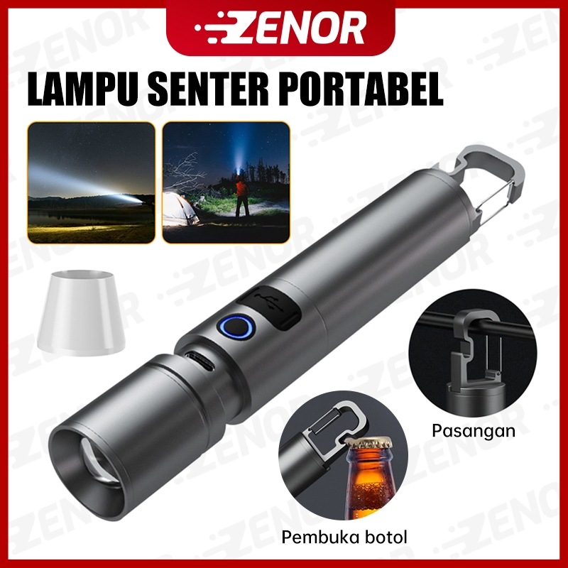 Jual Senter LED Super Terang - USB Rechargeable, Zoom Fokus, Senter Berkemah Luar Ruangan SWAT ...