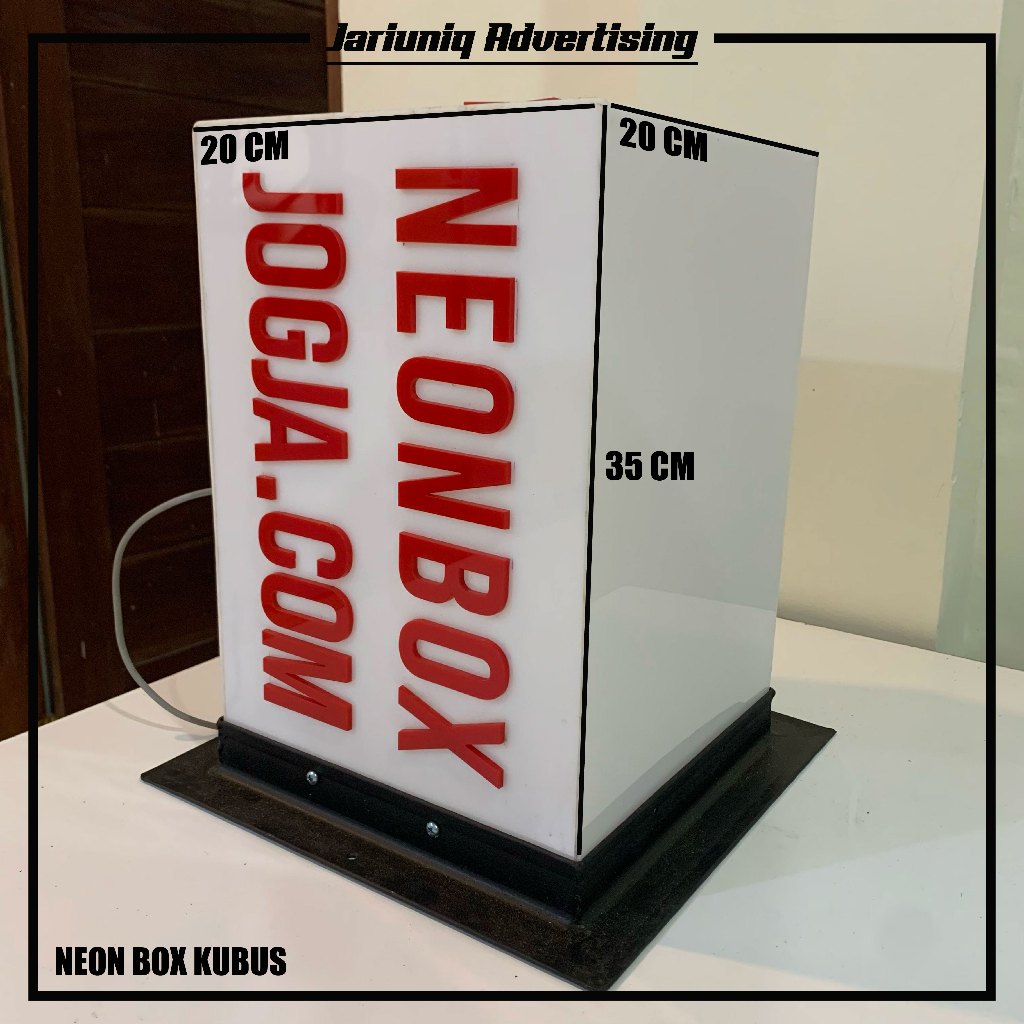 Jual Neon Box Akrilik Kubus Ukuran 35x20x20cm Custom | Shopee Indonesia