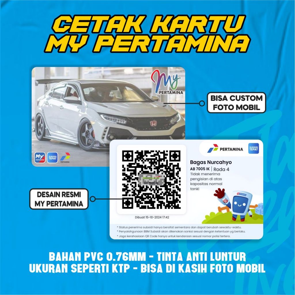 Jual Cetak kartu bahan PVC Card my pertamina tinta anti luntur proses cepat | Shopee Indonesia