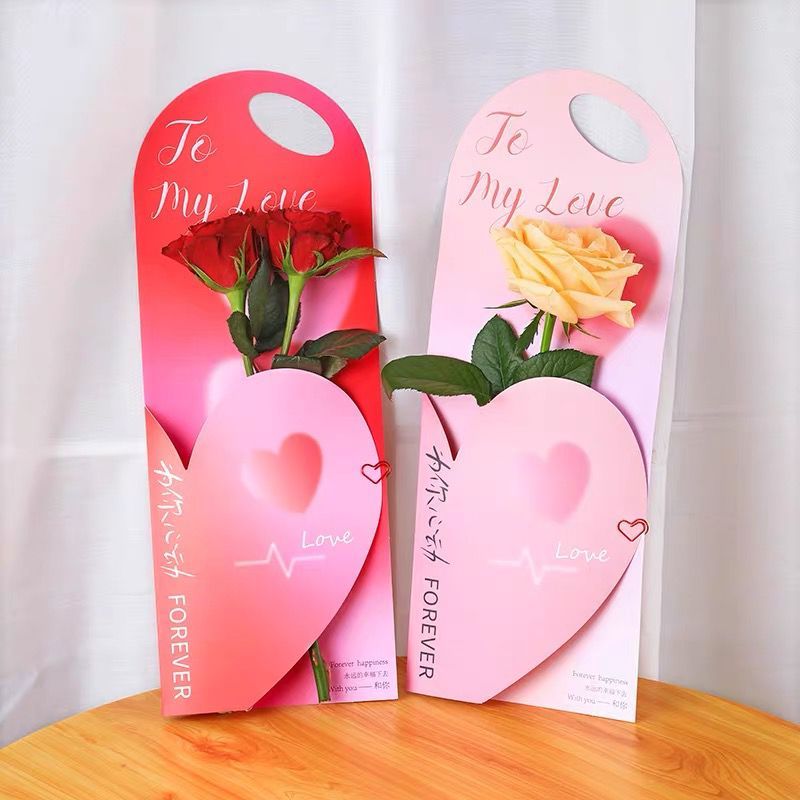 Jual cardboard To Mylove single flower holder, kartu handle bunga ...