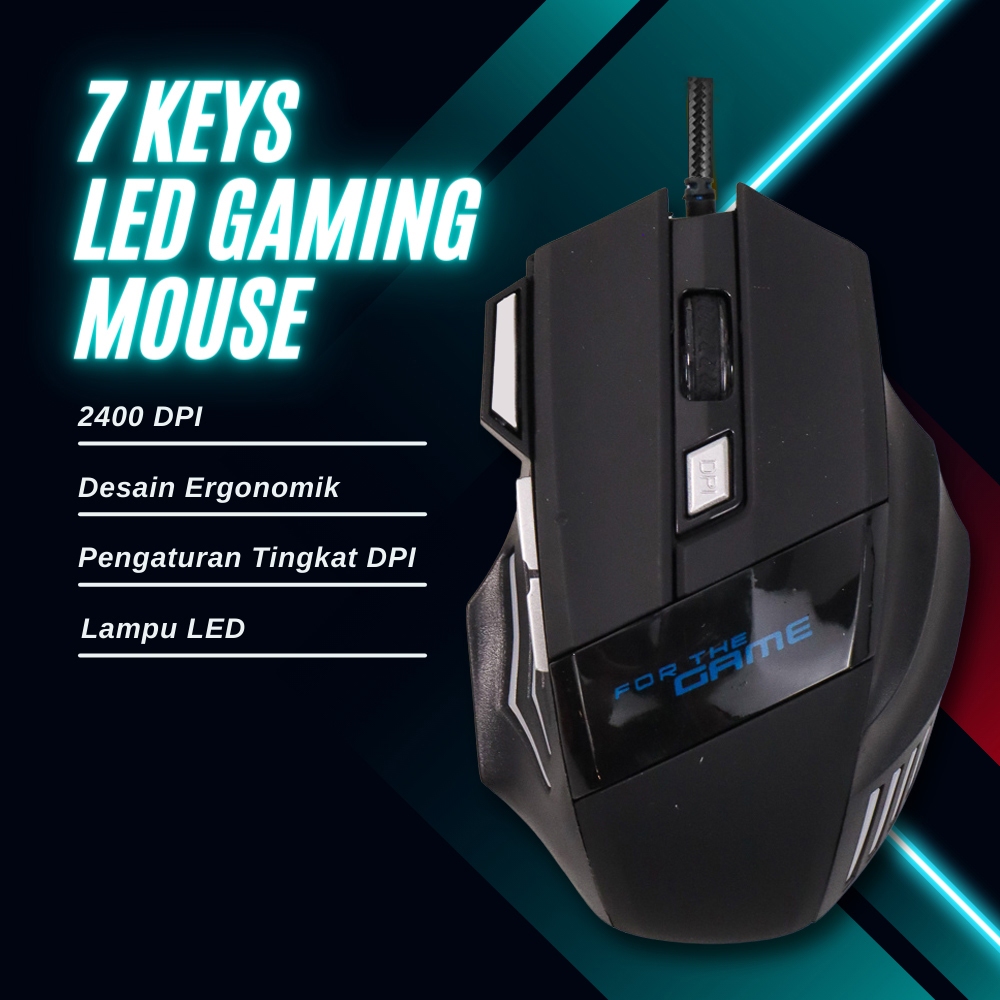 Jual YXLM Mouse Gaming Kabel Mouse Gaming RGB 7 Tombol LED USB 2.0 RGB 2400 DPI Mouse Gaming ...