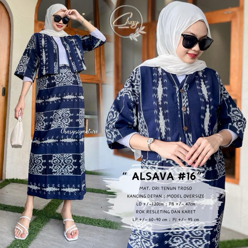 Jual Alsava Setelan Tenun Troso ORI by Chasy One Set Rok Batik Tenun ...