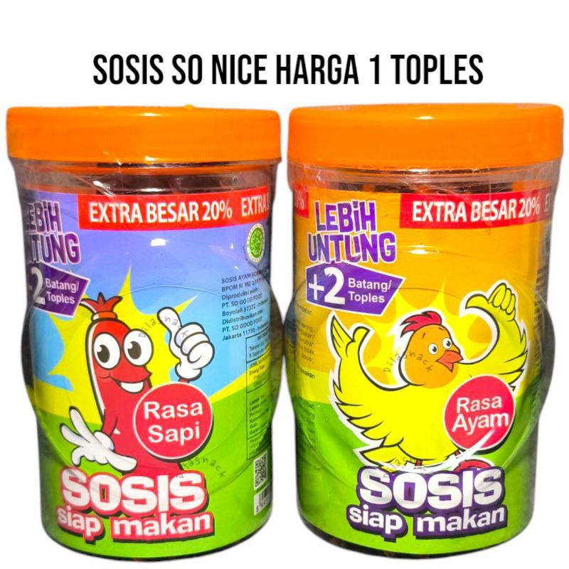 Jual sosis sonice rasa sapi 1 toples so nice rasa ayam | Shopee Indonesia