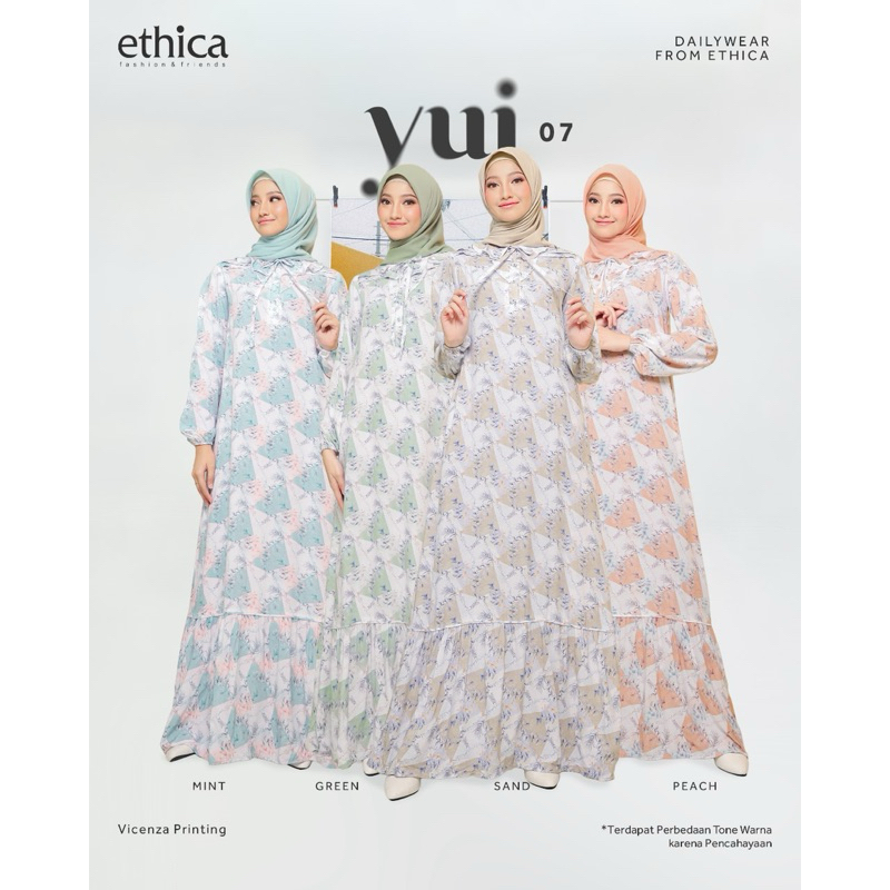 Jual PUSAT25 - ETHICA GAMIS YUI 07 Sand Peach Mint Green | Shopee Indonesia