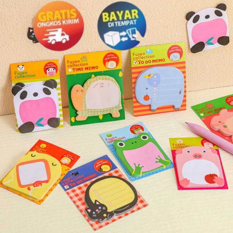 Jual KP212 - STICKY NOTES MOTIF HEWAN TEMPELAN KERTAS CATATAN PENGINGAT ...