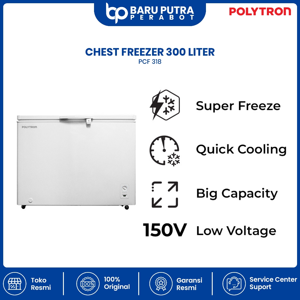 Jual POLYTRON Chest Freezer 300 Liter PCF 318 | Shopee Indonesia