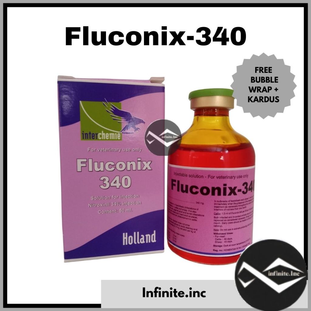 Jual FLUCONIX-340 Obat Cacing Hati Fluconix 340 Sapi Kambing Domba ...