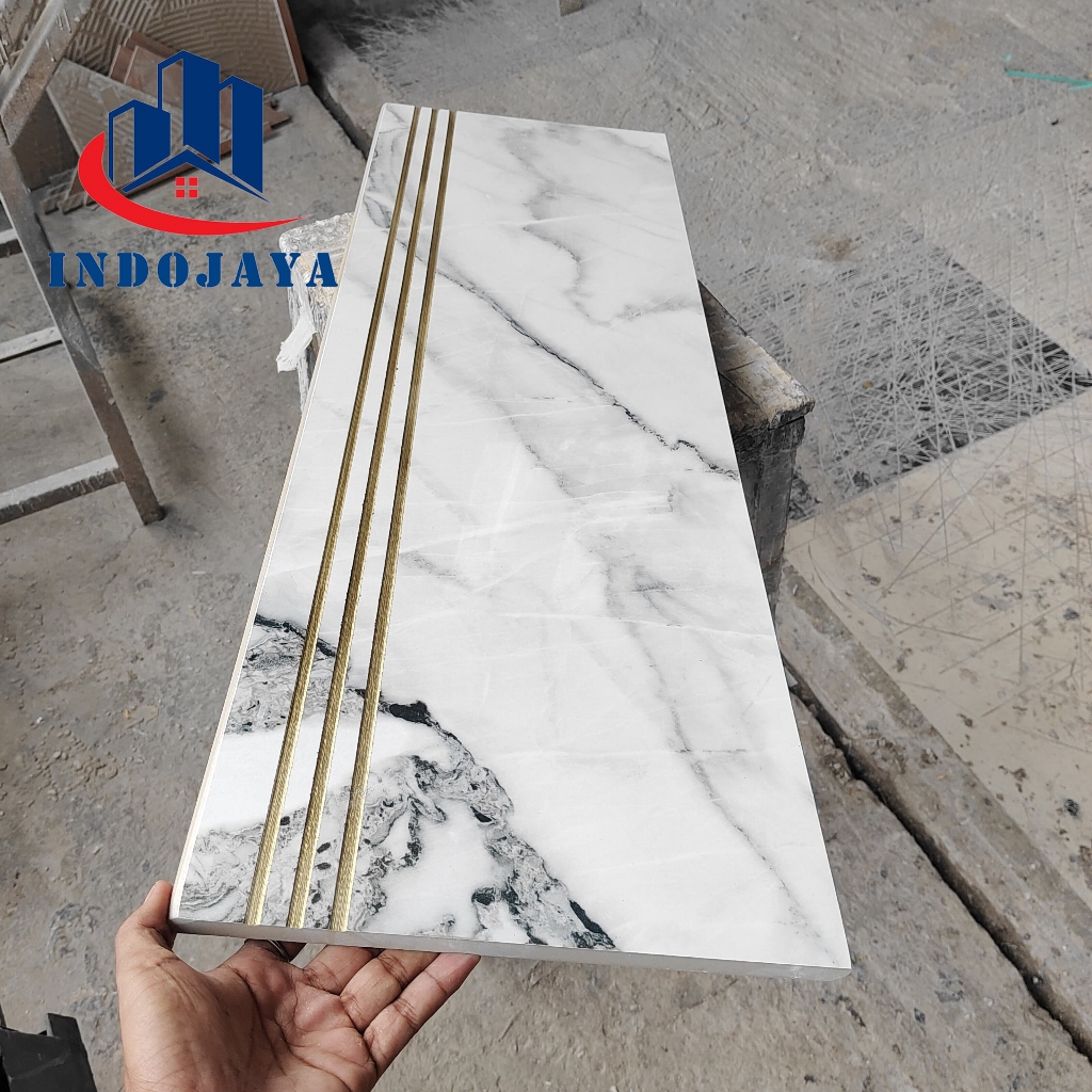 Jual granit keramik tangga 30x80 30x120 list gold custom ukuran plint ...
