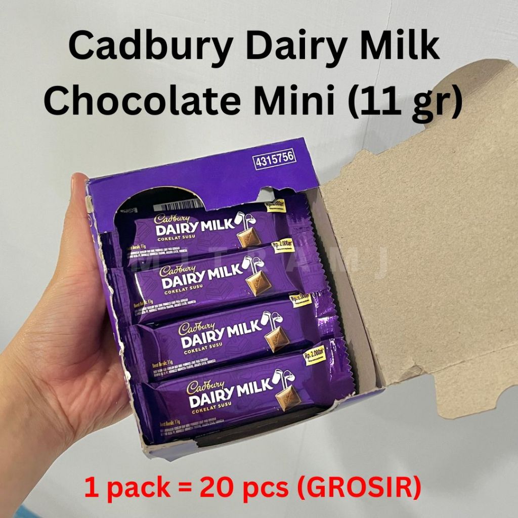 Jual [PACK] Cadbury Dairy Milk (11 gr X 20 pcs) ED SEPT 2026 | Cokelat ...