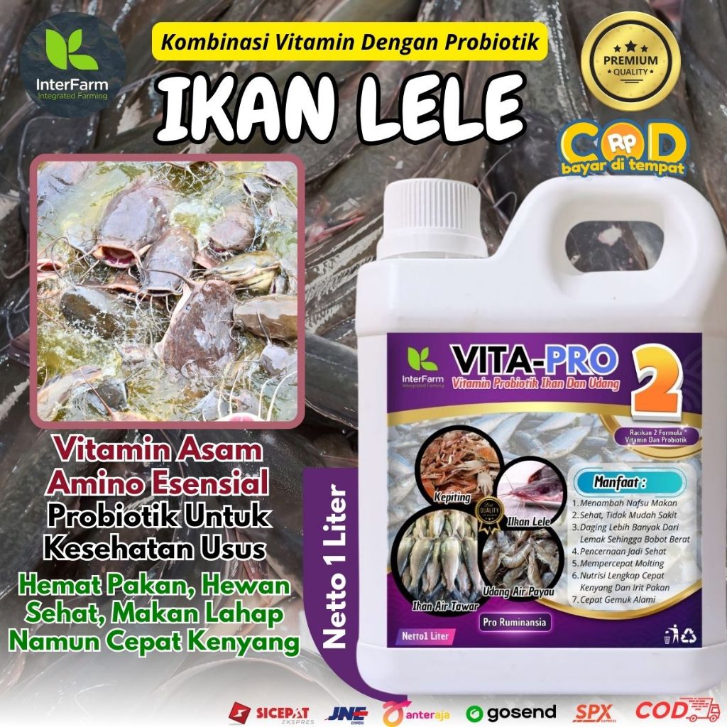 Jual VITA+PRO IKAN LELE, VITAMIN Ikan lele agar cepat besar, Probiotik ...