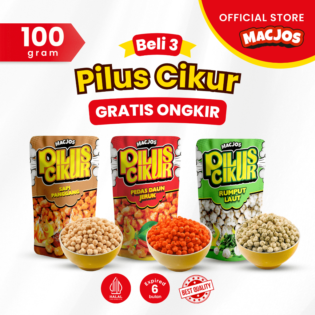 Jual MACJOS Cemilan Pilus - Isi 100gr Beli 4 Hemat Banyak | Shopee ...