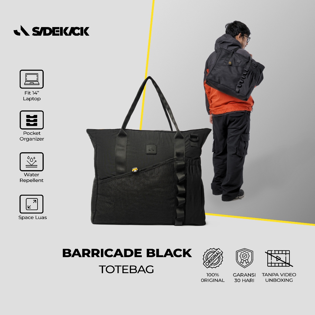 Jual Sidekick Project Totebag BARRICADE Black | Shopee Indonesia