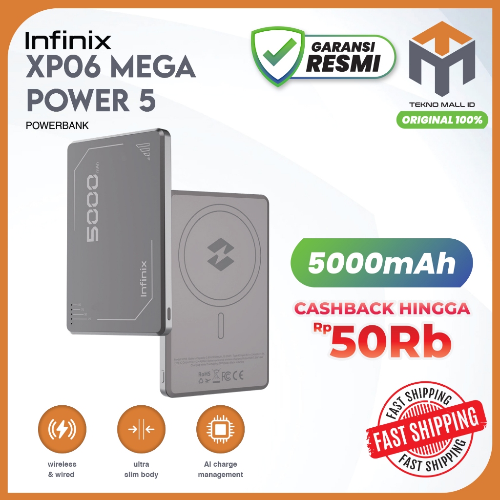 Jual Infinix Power Bank Magpower 5 XP06 | Powerbank 5000mAh Wireless ...