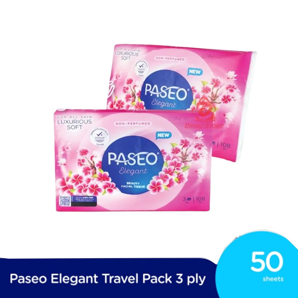 Jual Tissue Paseo 2 Ply 50 Sheet Smart Travel pack 1pack Isi 50 Lembar ...