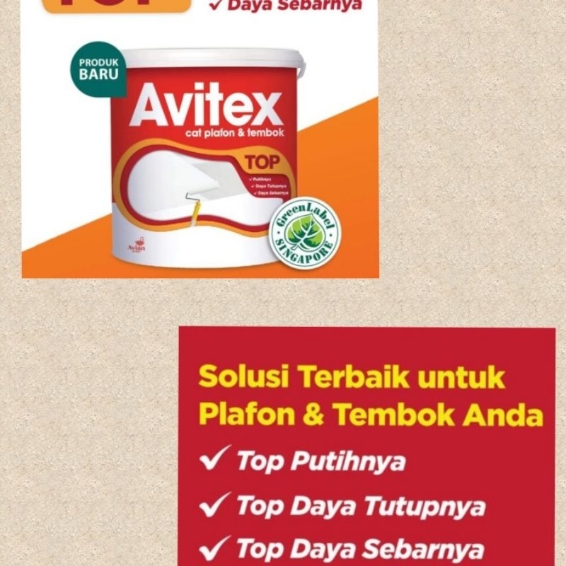 Jual Avitex Top 1kg Cat Tembok dan Plafon warna putih 1kg, Cat murah ...