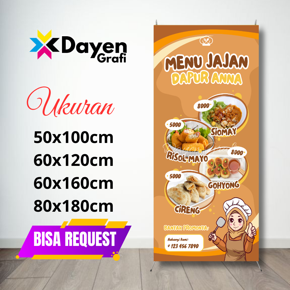 Jual Spanduk Banner Menu Jajanan Dapur Cetak Custom | Shopee Indonesia