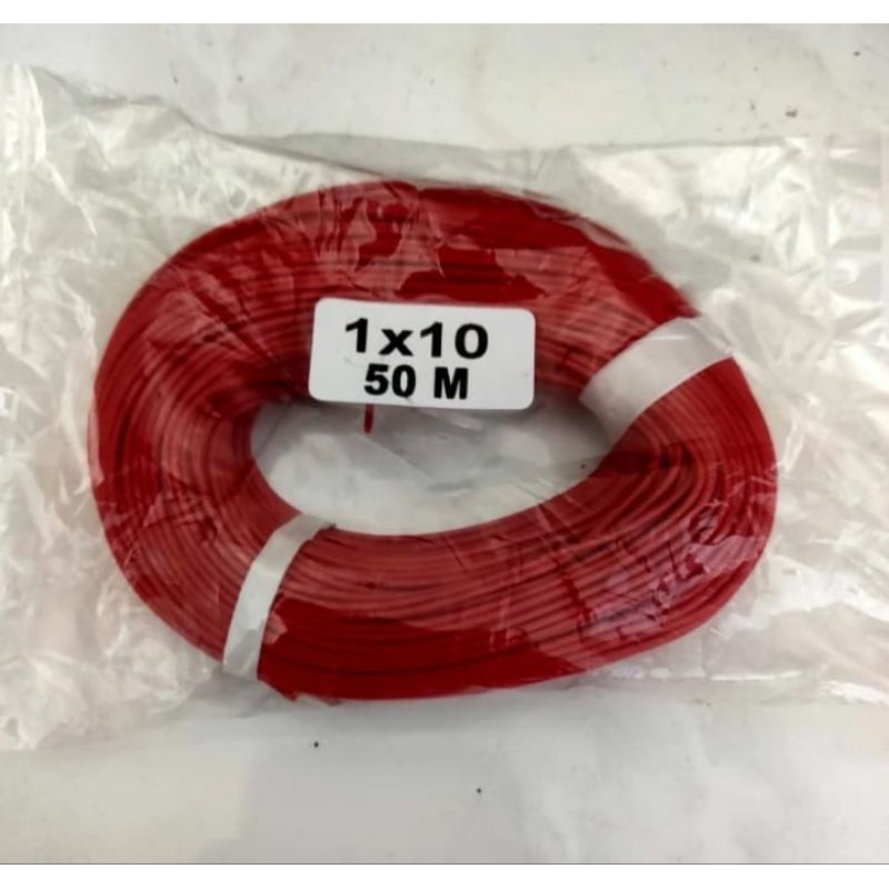 Jual kabel 1×10 panjang 50M warna merah | Shopee Indonesia