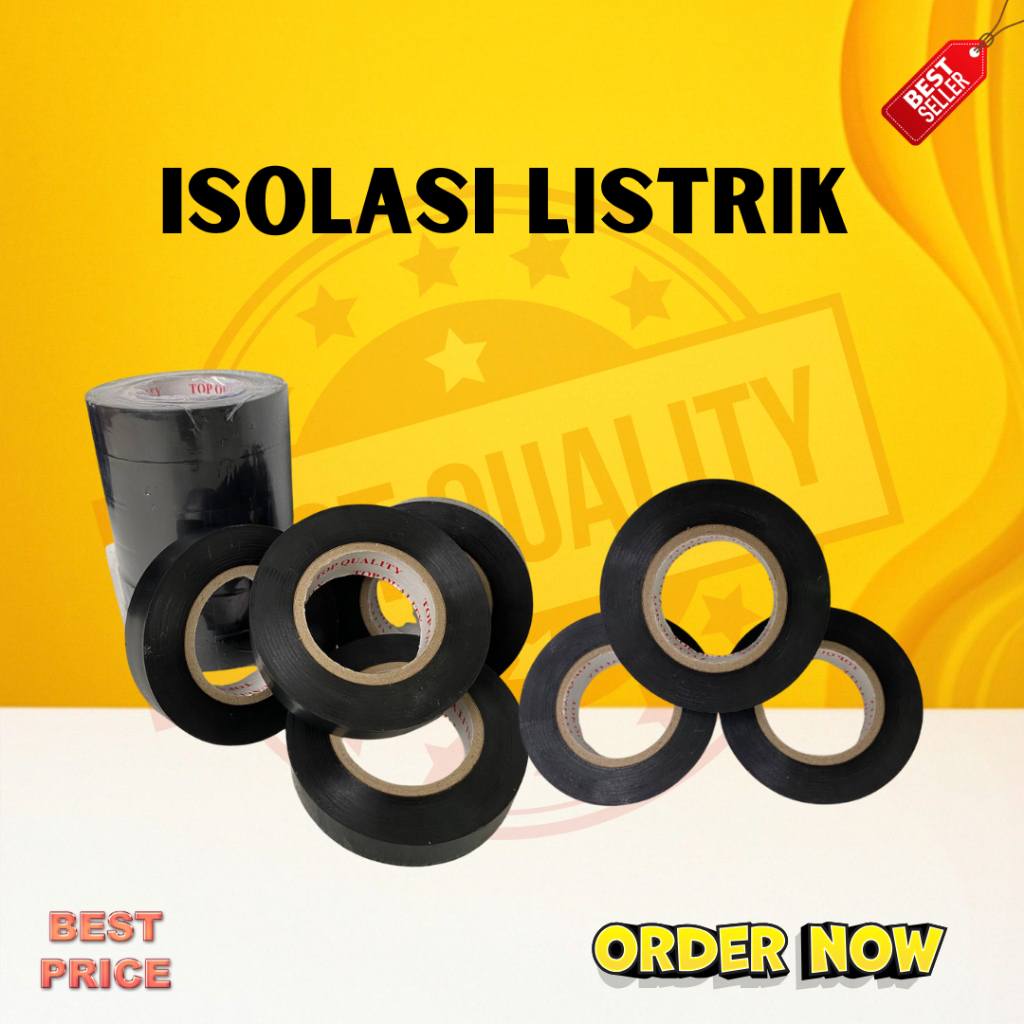 Jual ISOLASI LISTRIK WARNA HITAM / ISOLASI KABEL LISTRIK TAHAN PANAS ...