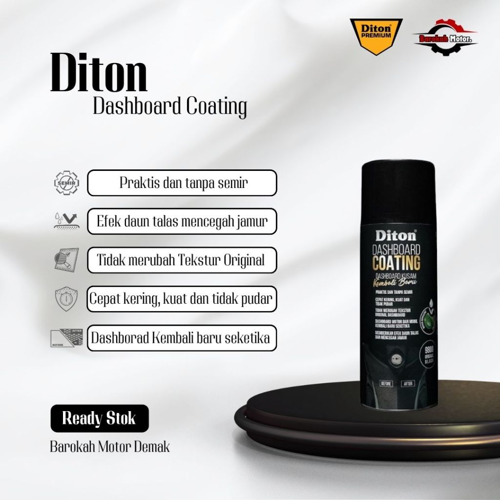 Jual PENGHITAM DASHBOARD DITON PREMIUM - DASHBOARD COATING ORIGINAL BLACK 9800 | Shopee Indonesia