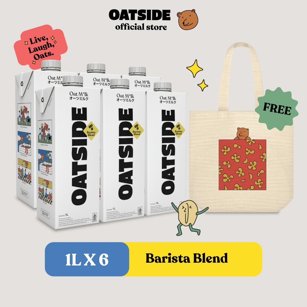 Jual OATSIDE - Oat Milk Barista Blend 1L (6 pcs) FREE totebag | Shopee Indonesia