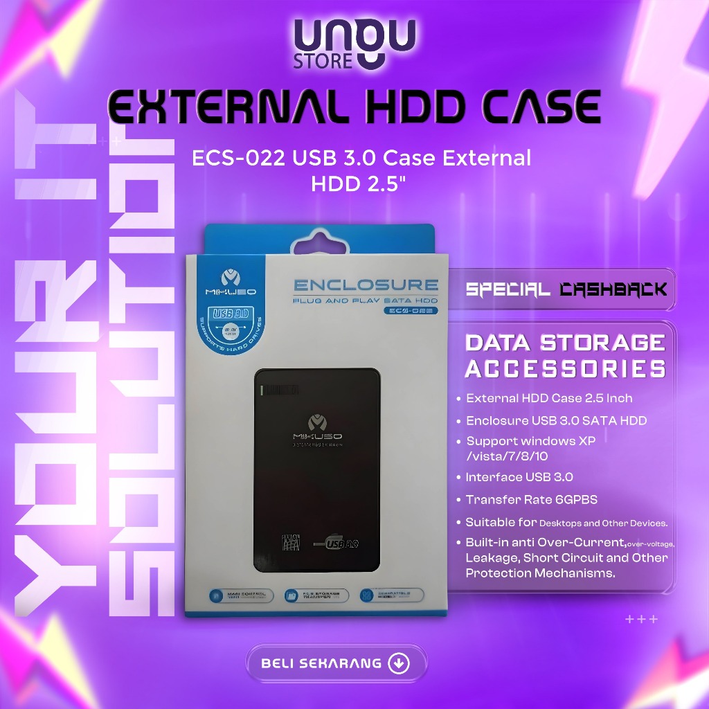Jual Enclosure 2.5" Sata Mikuso ECS-022 USB 3.0 Case External HDD SSD | Shopee Indonesia
