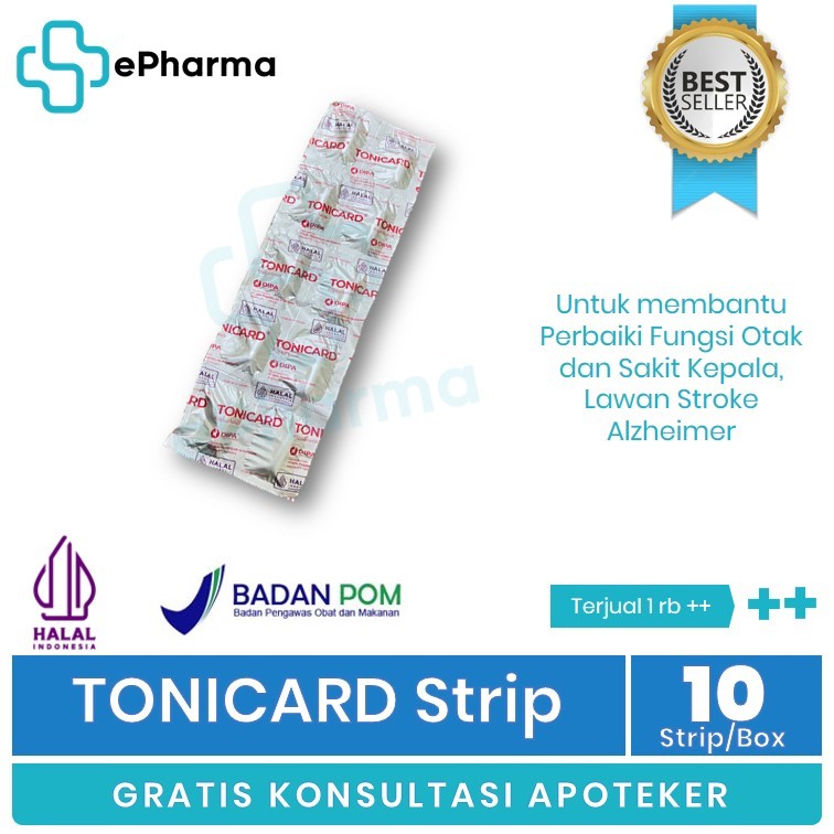 Jual Tonicard Tablet - Per Strip (10) & 5 tab | Suplemen Otak, Vitamin ...