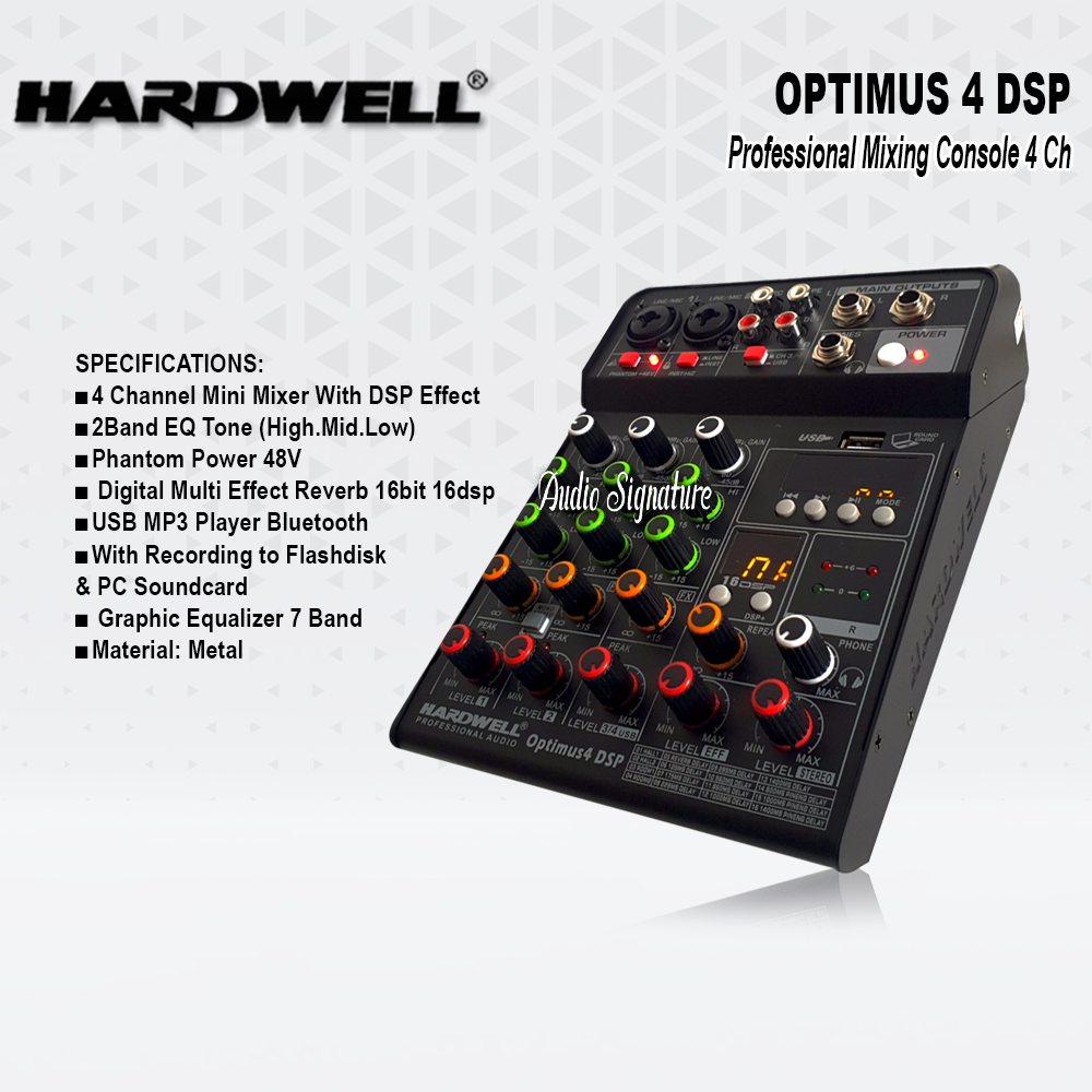 Jual Mixer 4 Channel HARDWELL OPTIMUS 4 DSP Bluetooth USB Soundcard ...