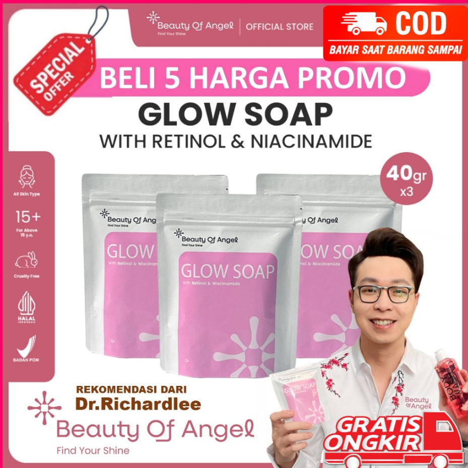 Jual Paket 5 Beauty Of Angel Glow Soap with Retinol & Niacinamide ...