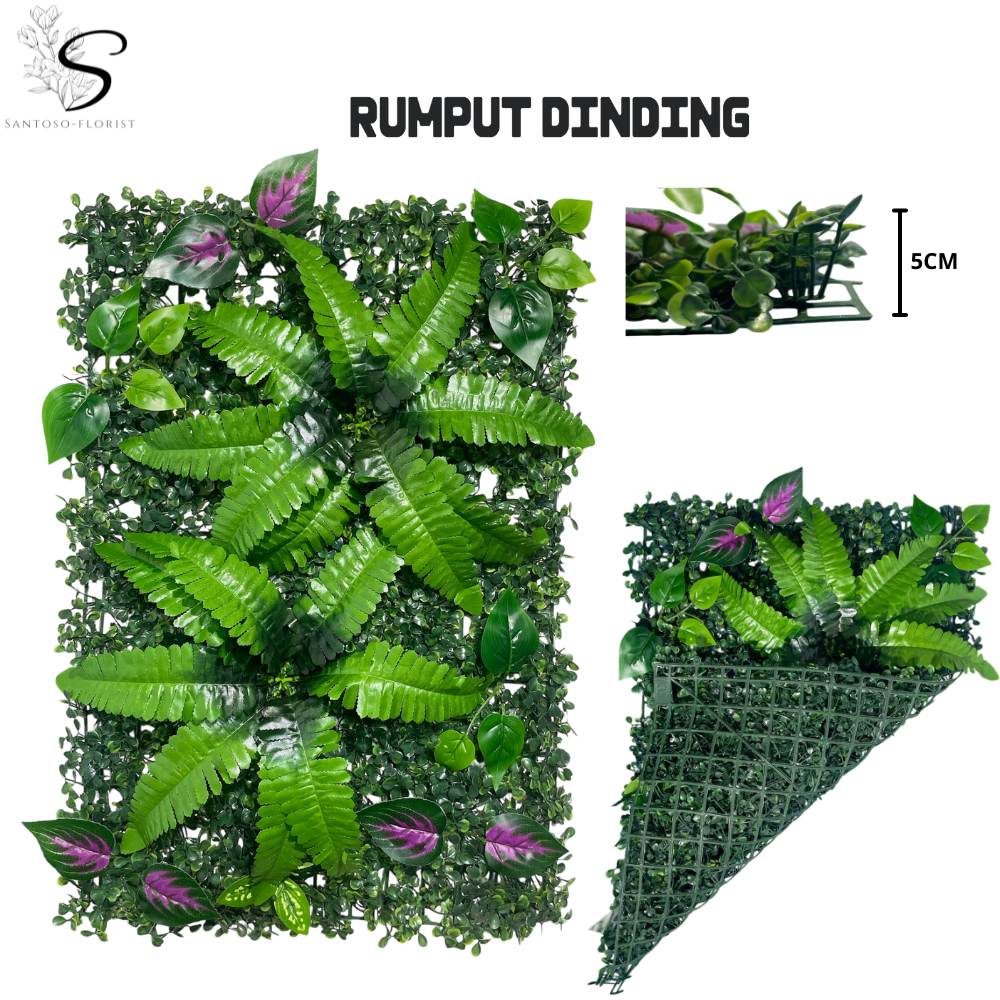 Jual Tanaman Rumput Dinding Rambat 40 x 60 CM Daun Hijau Palsu Dekorasi ...