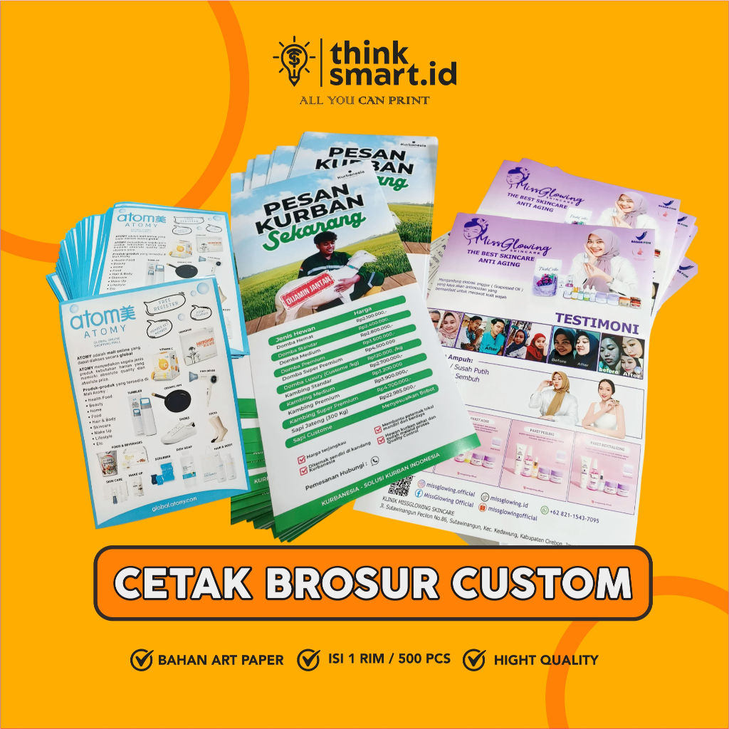 Jual Cetak Brosur, Flyer 1 Rim Fullcolour, Tinta Premium 500 LEMBAR | Shopee Indonesia