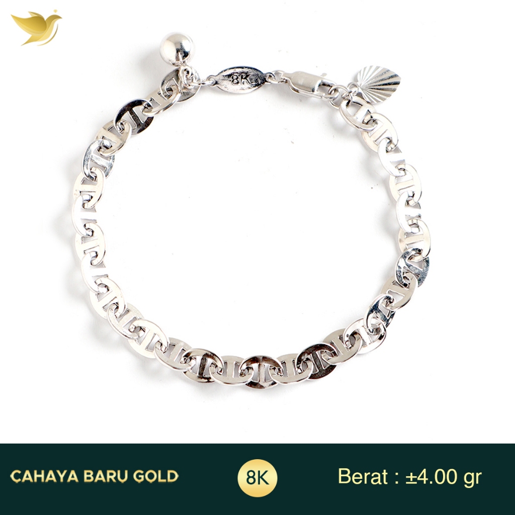 Jual HERCHAIN WHITE BOLD BRACELET 8K | Shopee Indonesia
