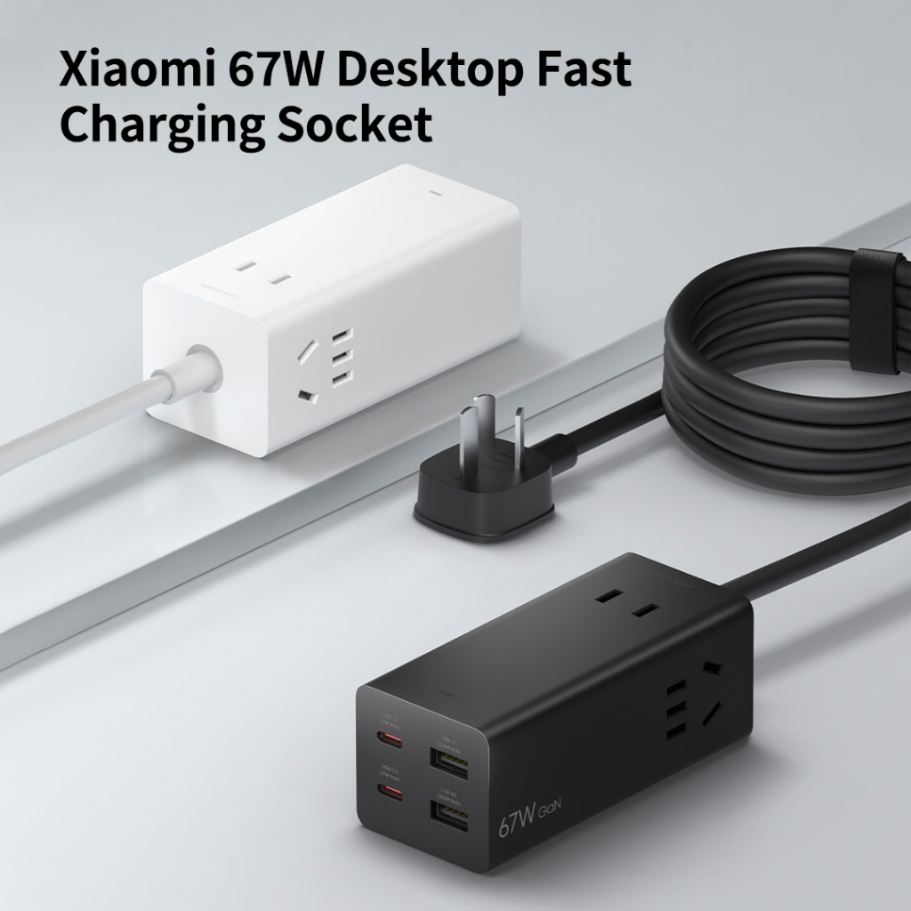 Jual Xiaomi Stopkontak Pengisian Cepat 67W USB-C USB-A 22.5W Pengisi Daya hp 10A 2500W Soket ...