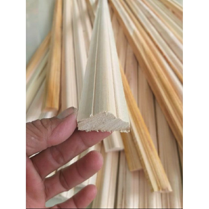 Jual wall moulding kayu panjang 150 cm.lebar 3.5 cm | Shopee Indonesia