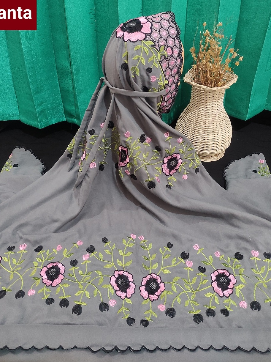 Jual Mukena bahan Polino Kain Dasar Warna Abu Ukuran Dewasa Terusan ...