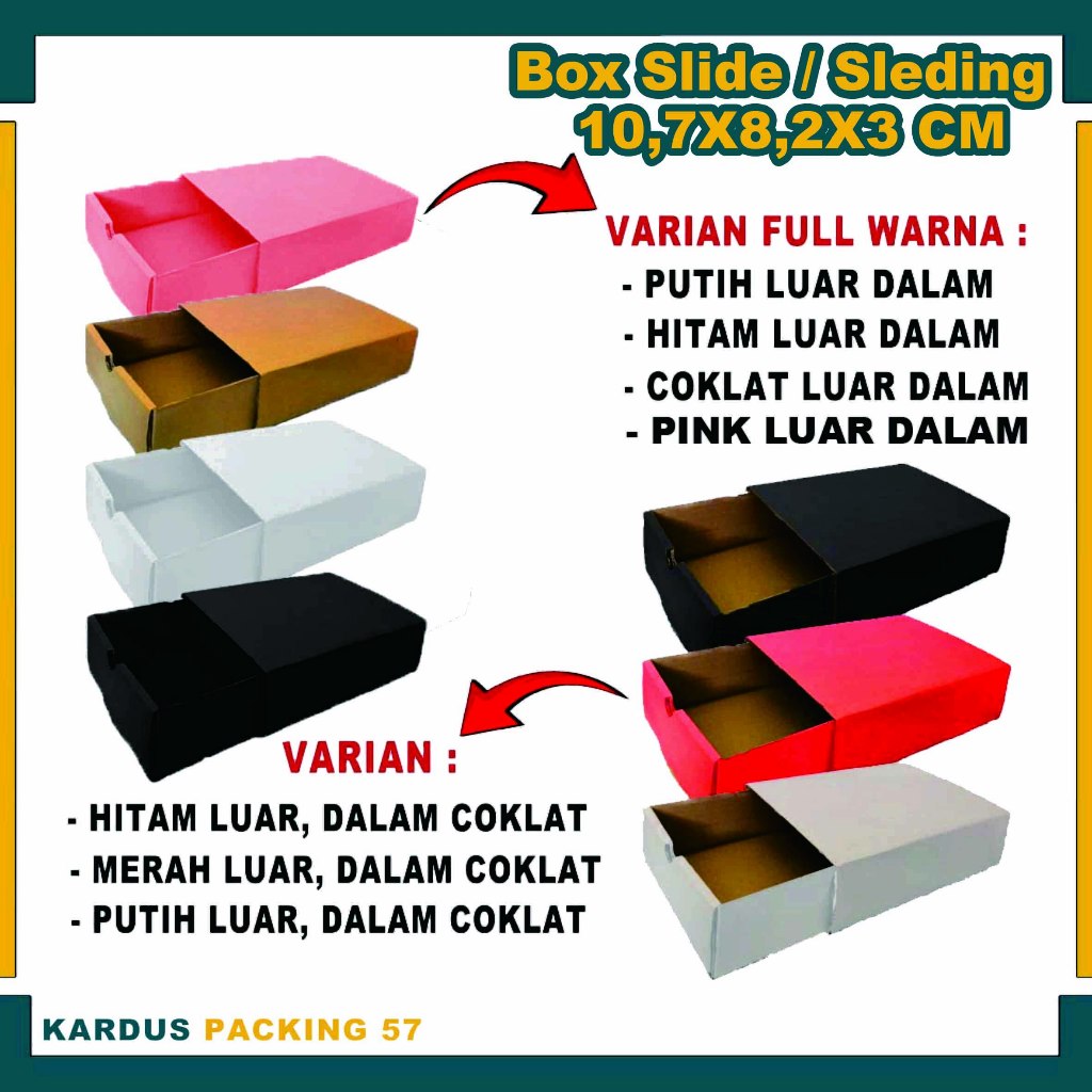 Jual Box 10,7x8,2x3 cm / Box Sleding / Kardus Polos | Shopee Indonesia