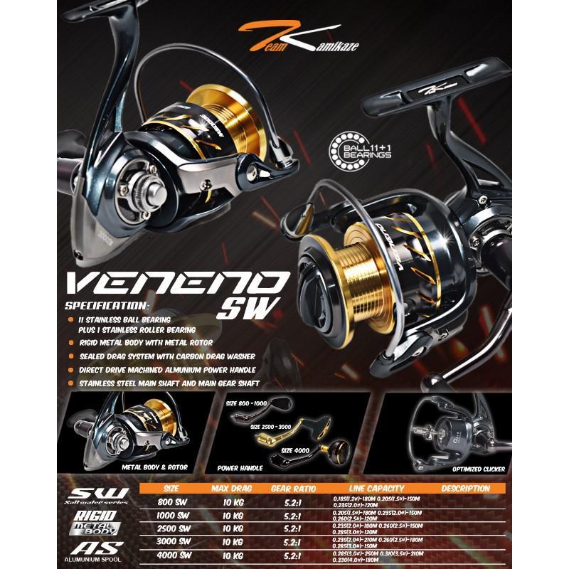 Jual Reel Pancing Spinning Power Handle Saltwater Laut Team Kamikaze ...
