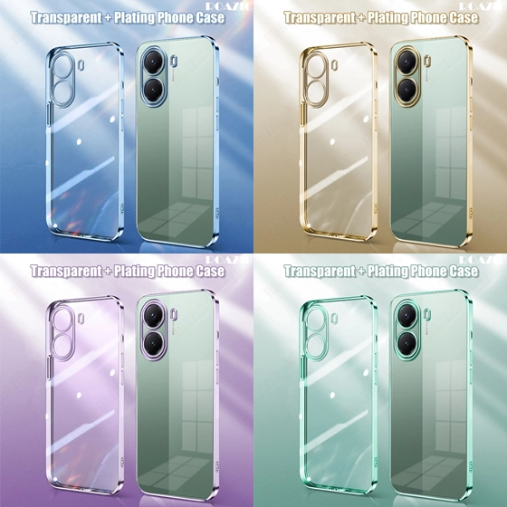 Jual Case POCO X7 X7 PRO Clear Luxury Plating Square Chrome Casing ...