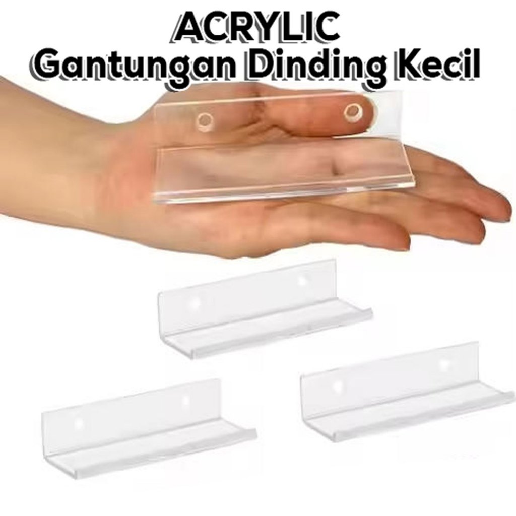 Jual Acrylic Wall Mount Rak Dinding Akrilik Mini Display Gantung Tembok ...