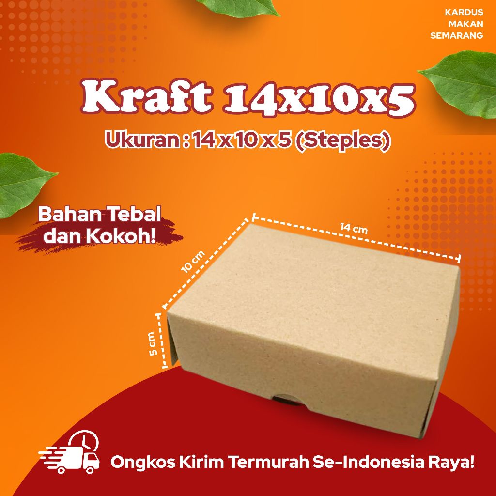 Jual Dus Kraft Snack 14 x 10 x 5 Roti Kue Kardus Makanan Box Tebal ...