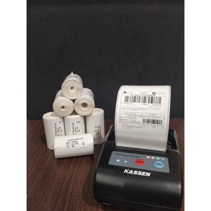 Jual kertas stiker 58mm printer thermal / kertas label printer thermal ...