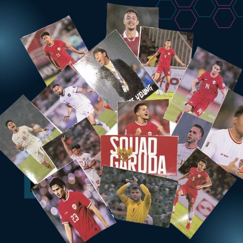 Jual STIKER PEMAIN TIMNAS INDONESIA 15 PCS TERBARU 2025 FULL SQUAD QWC ...