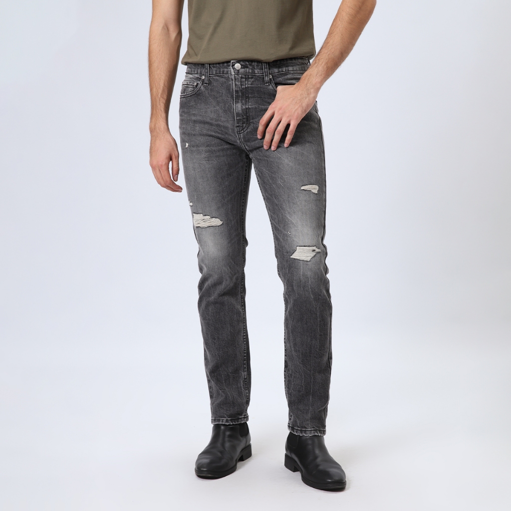 Jual EDWIN JEANS - 802 Slim Fit Handcrafted Jeans BLACK AGES DESTROY ...