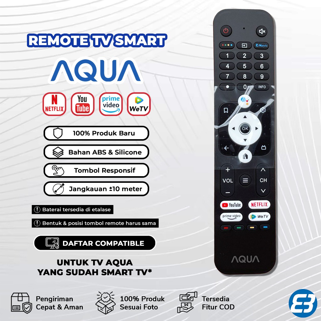 Jual Remote TV AQUA Smart Android TV with Voice atau non Voice | Shopee ...