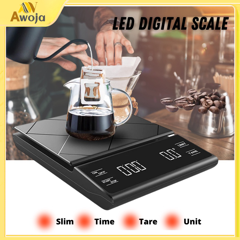 Jual 3kg/0,1g Timbangan Kopi Digital Timer Scale Kopi Elektronik ...