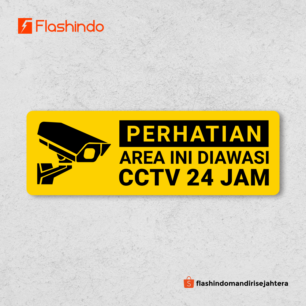 Jual Signboard Papan Nama Tulisan Akrilik AREA DIAWASI CCTV 24 JAM | Shopee Indonesia