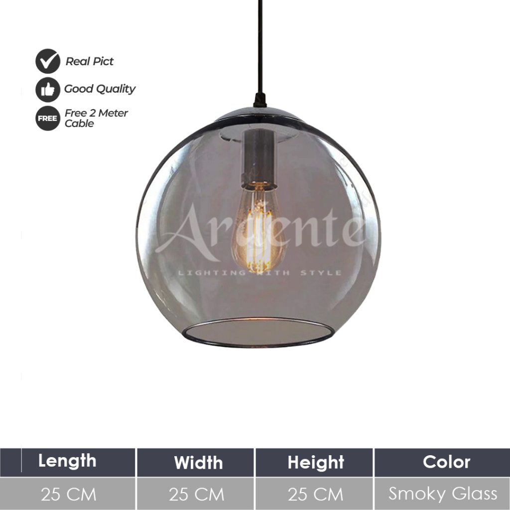 Jual ARDENTE 001124 Lampu Gantung / Pendant Lamp Modern Smoke Diameter ...