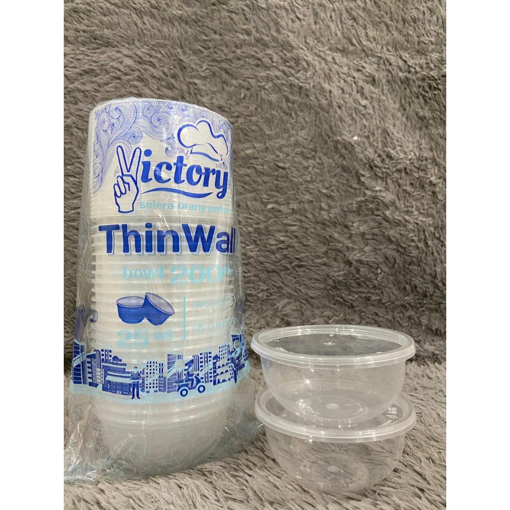 Jual (Grosir) Thinwall Bulat 200ML.(25) Victory Mangkok Plastik Cup ...