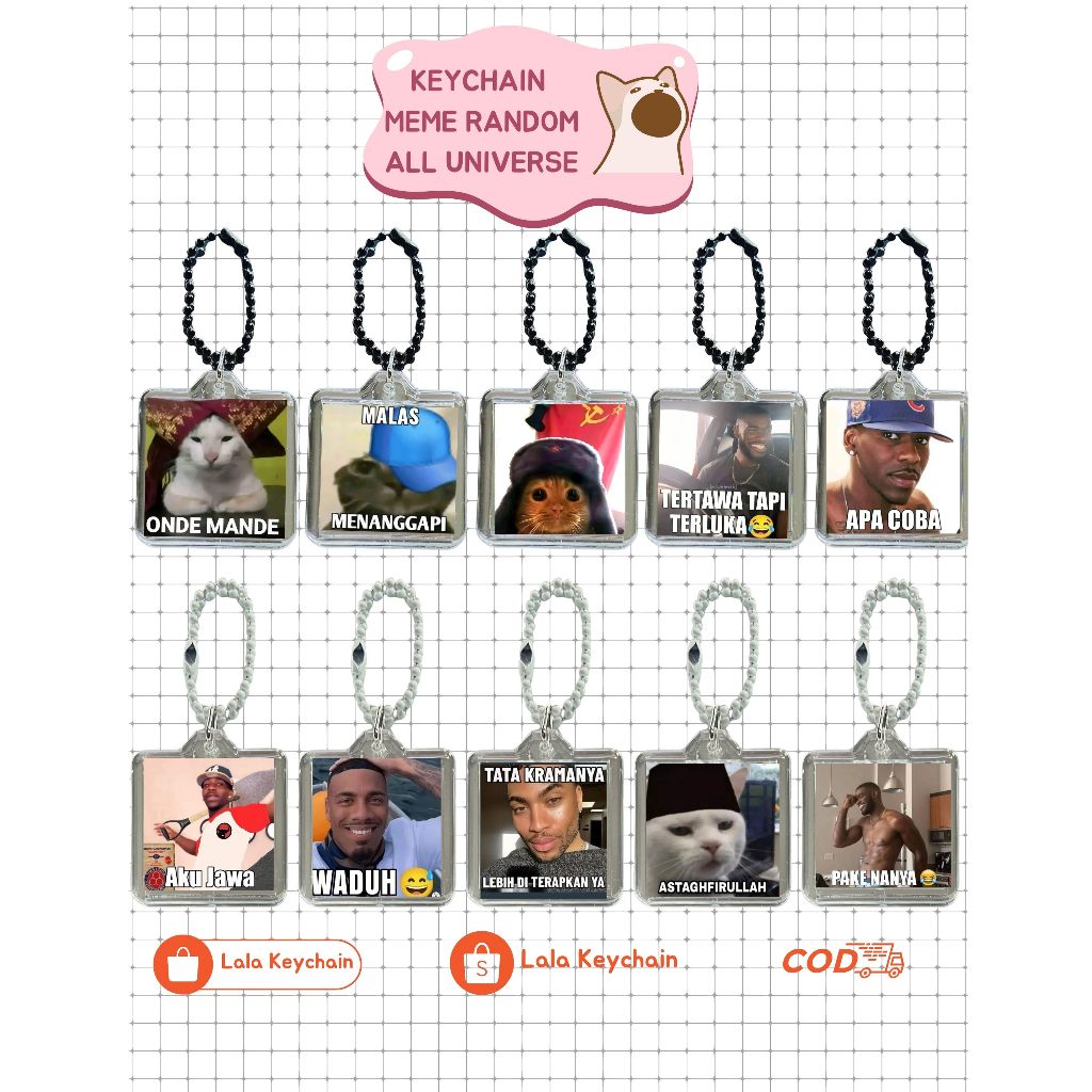 Jual GANTUNGAN KUNCI MEME RANDOM | Shopee Indonesia