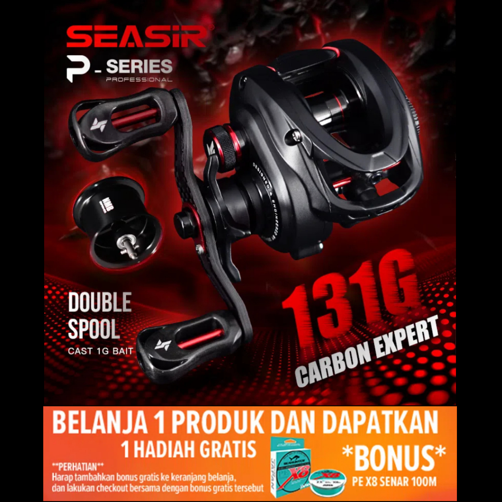 Jual [OFFICIAL] SEASIR MANSORY PRO Reel BC Baitcasting Reel Pancing, 2 Kumparan+Saltwater 131G ...