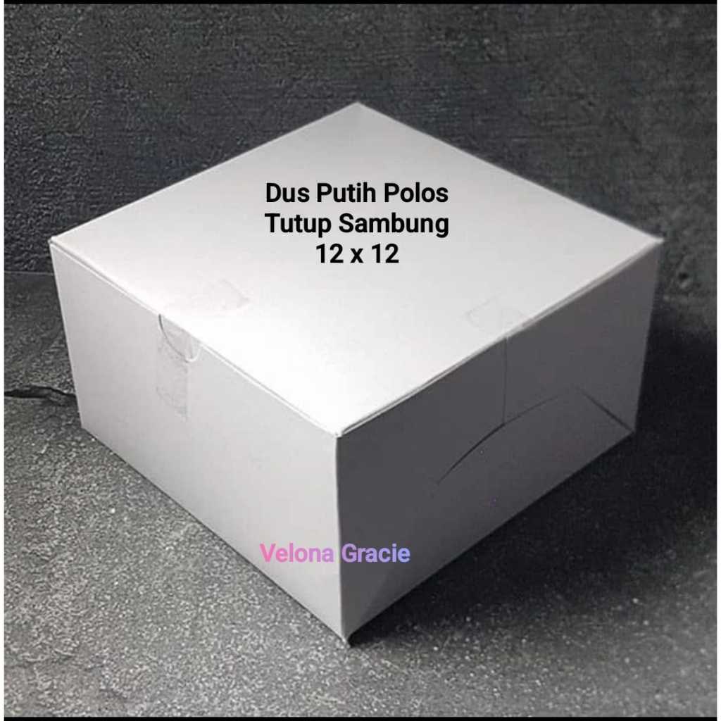 Jual Dus Putih Polos 12x12 Tutup Sambung isi 50 pcs Snack Box Kue ...
